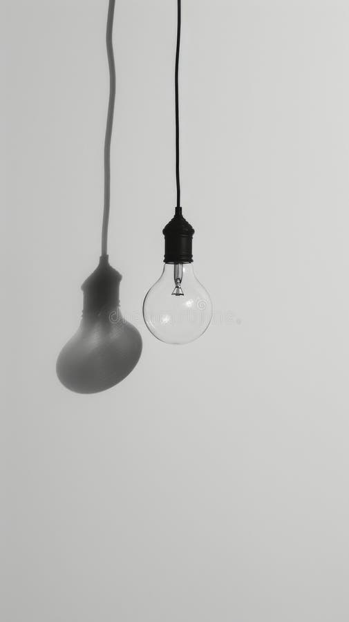 One Lit and One Unlit Light Bulb with Shadows Stock Photo - Image of ...