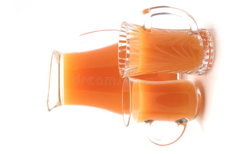 One Liter Pitcher and Two Glasses Stock Photo - Image of color, studio ...