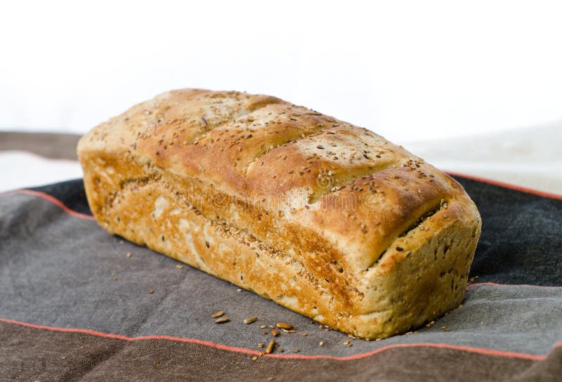 One Loaf of Bread on Tablecloth Stock Image - Image of cloth, gourmet ...
