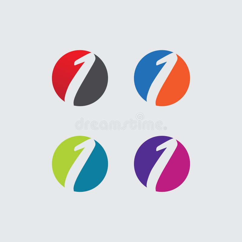 One Logo Design and Number One Design Graphic Illustration Stock ...