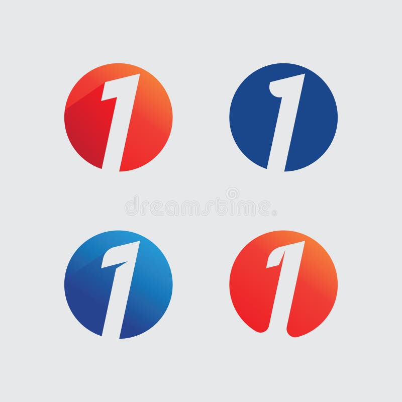 One Logo Design and Number One Design Graphic Illustration Stock ...