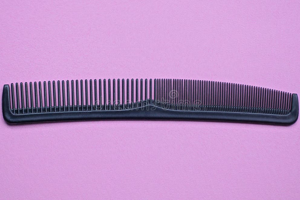 One Long Black Plastic Comb Stock Image - Image of black, haircut ...