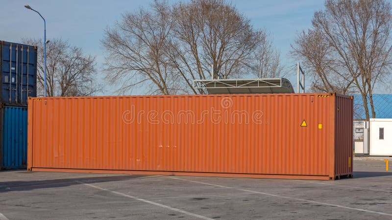 Long Shipping Container stock image. Image of transportation - 280609423