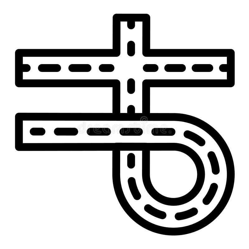 One Loop Road Tracks Line Icon, Making Road Concept. Vector Graphics ...