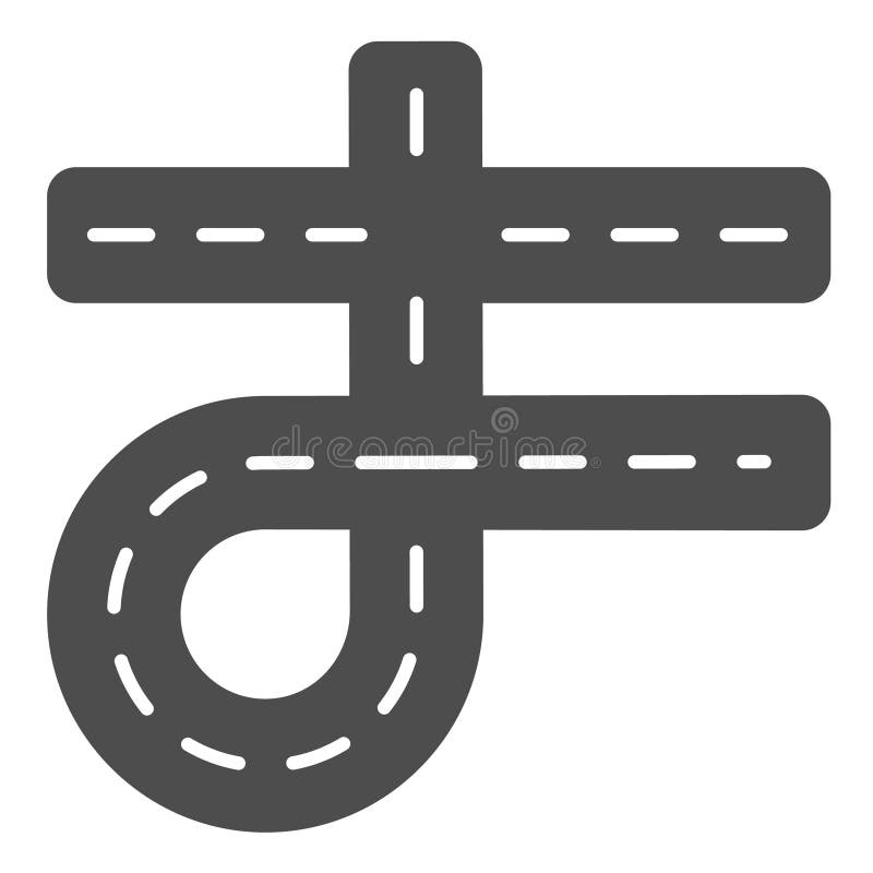 One Loop Road Tracks Solid Icon, Making Road Concept. Vector Graphics ...