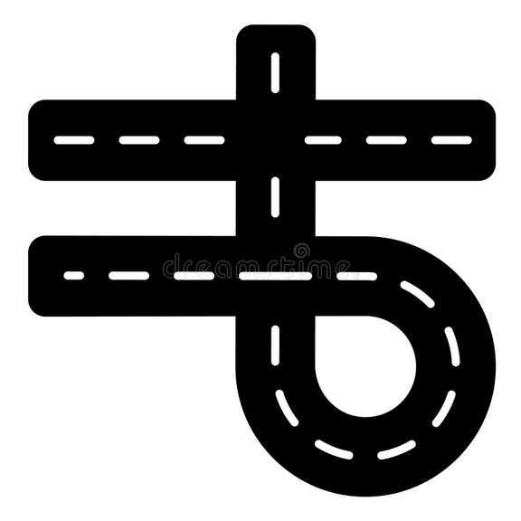 One Loop Road Tracks Solid Icon, Making Road Concept. Vector Graphics ...