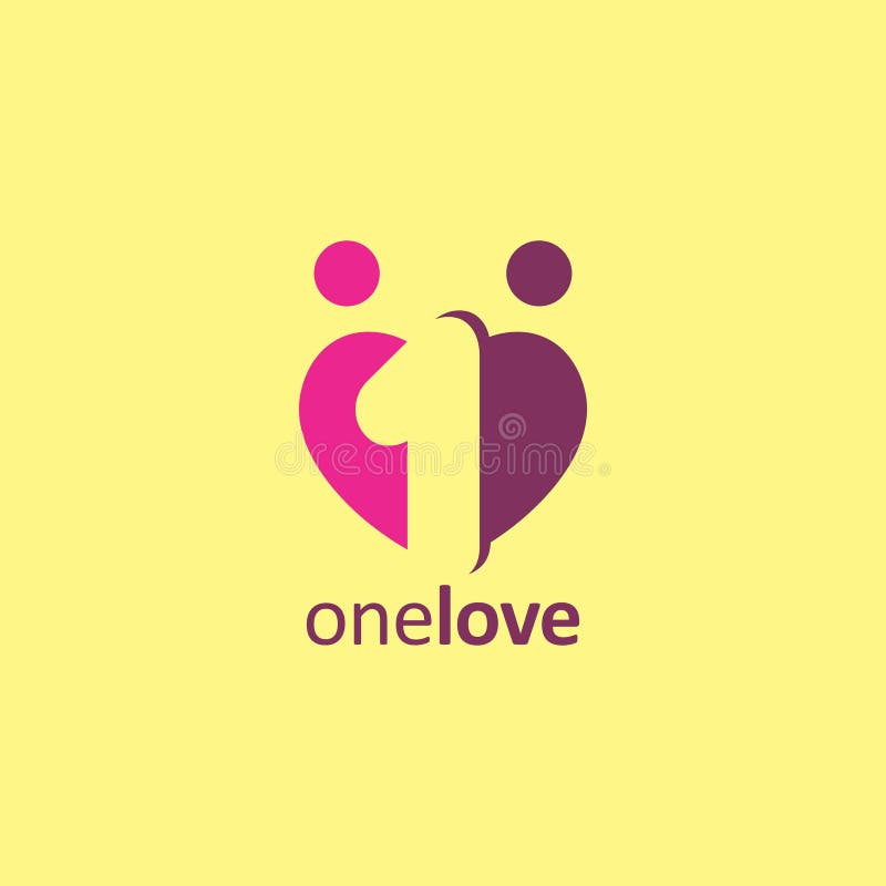 One Love Logo Simple. Love People Logo Stock Vector - Illustration of ...