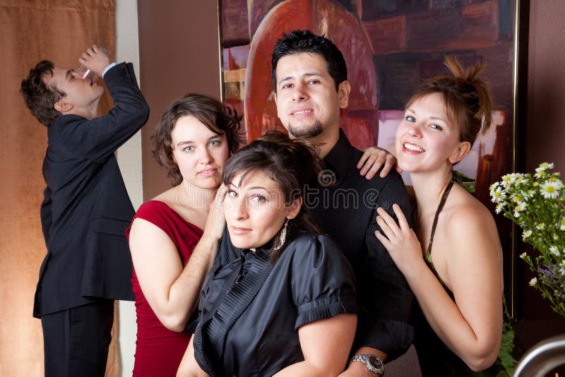 Drunk Guy Annoys the Ladies Stock Photo - Image of lifestyle, girl ...