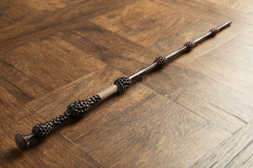One Magic Wand on Wooden Table, Closeup Stock Photo - Image of ...