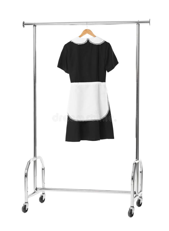 One Maid S Uniform on Clothing Rack Isolated on White Stock Image ...