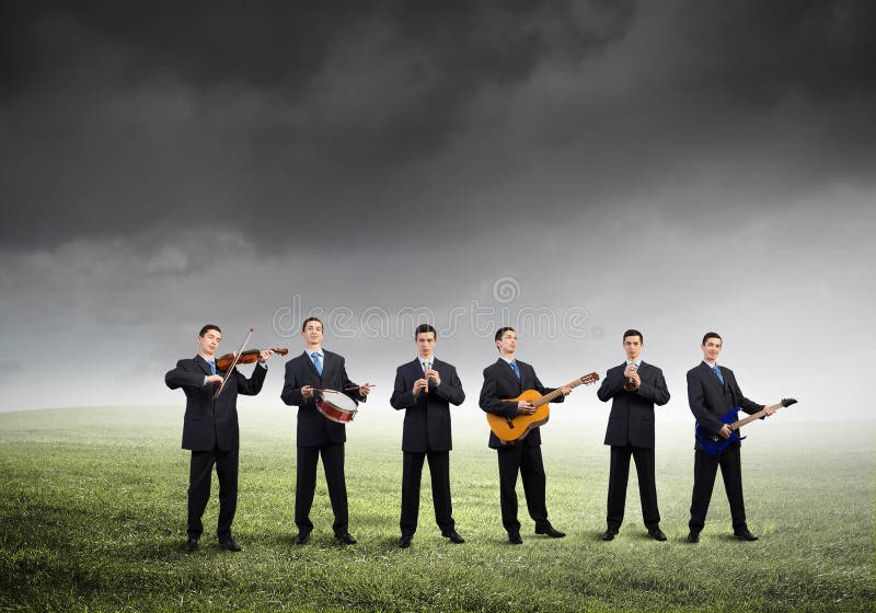 One man band stock photo. Image of orchestra, boss, play - 62449388