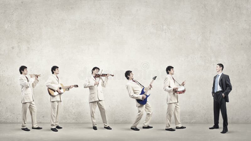 One man band stock photo. Image of group, band, human - 62449396