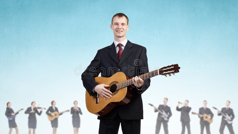 One man band stock photo. Image of musical, girl, music - 56599862