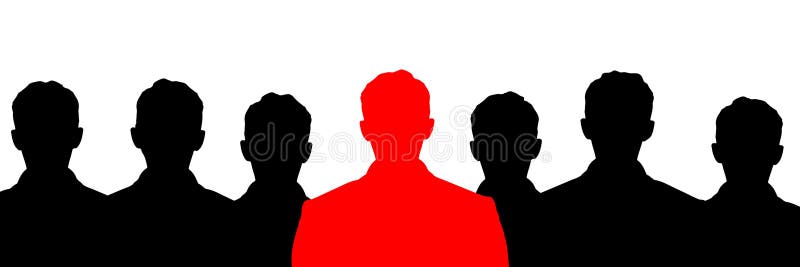One Man Different from the Crowd Male Population Concept Illustration ...