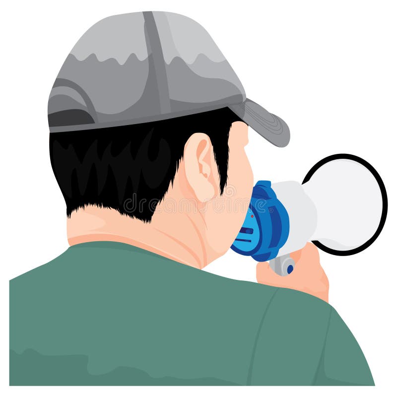 One Man with Megaphone Vector Design Stock Vector - Illustration of ...