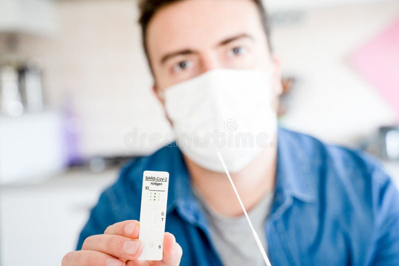 One Man Waiting Test Result by Using Rapid Test Device for COVID-19 ...