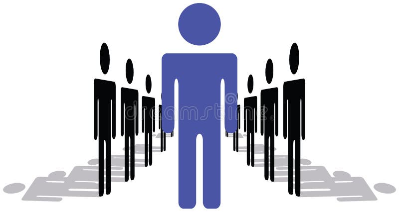 One Man or Woman Being Leader and Standing Out of Stock Illustration ...