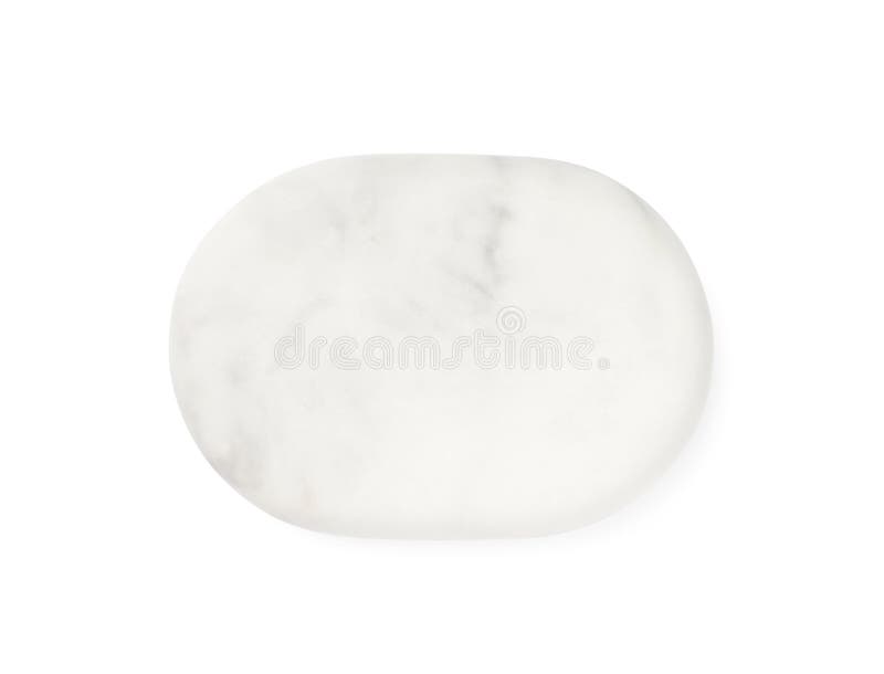 One Marble Stone Isolated on White, Top View Stock Photo - Image of ...