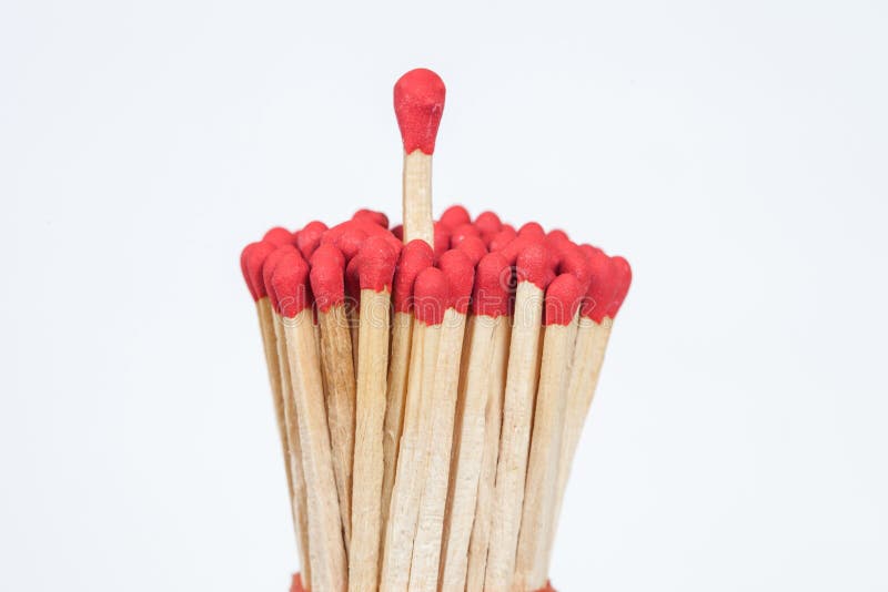 One Matchstick Standing Over from the Group, Stock Photo - Image of ...