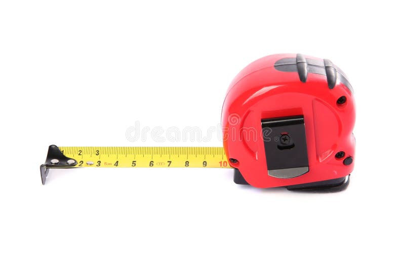 One Measuring Tape Isolated on White. Construction Tool Stock Image ...