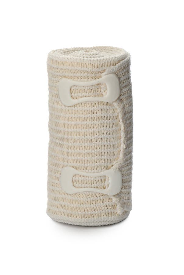 One Medical Bandage Roll Isolated on White Stock Photo - Image of ...