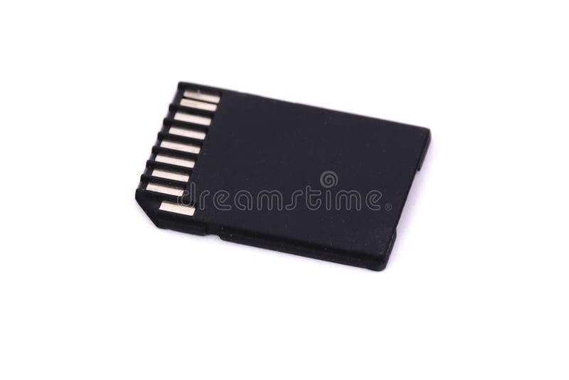 One Memory Sd Card Black Isolated Stock Photo - Image of gigabyte ...