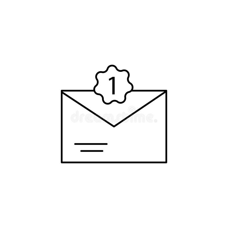 One Message, Email Icon. Simple Line, Outline Vector of Information ...