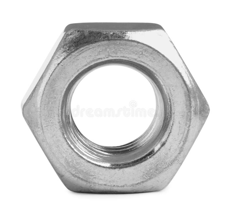 One Metal Hex Nut on White Background Stock Image - Image of design ...