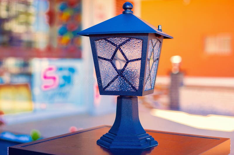 One lantern stock image. Image of glass, night, rusty - 114927265