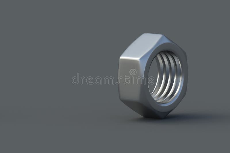 One Metal Nut on Black Background. Construction Materials Stock ...