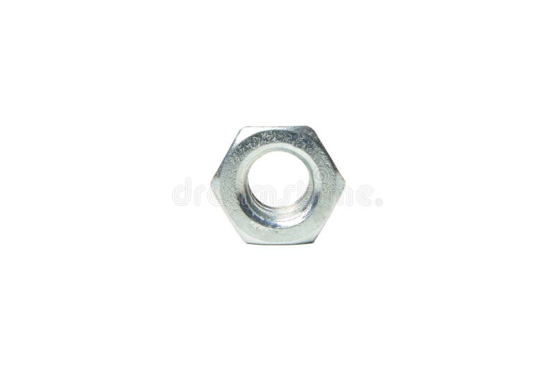 One Metal Nut Isolated on Background Stock Photo - Image of build ...