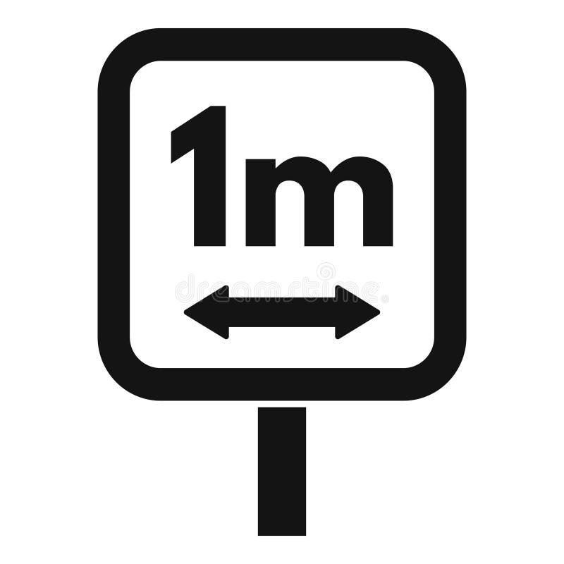 One Meter Distance Icon Simple Vector. Avoid Contact Stock Illustration ...