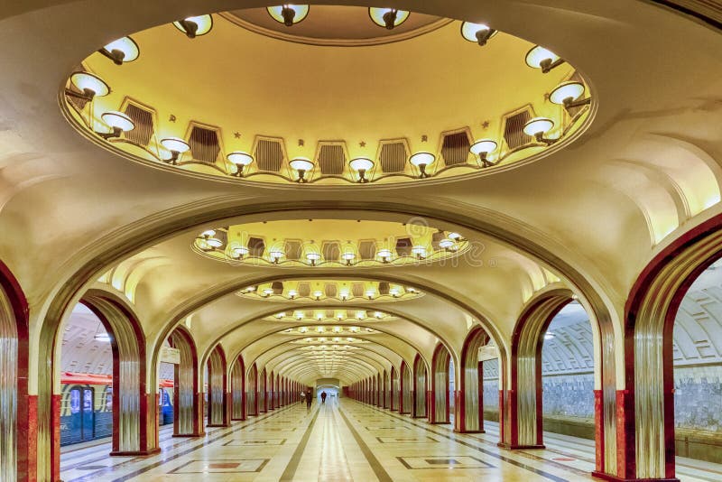 One of the Metro Stations in Moscow Underground Railway Editorial Photo ...