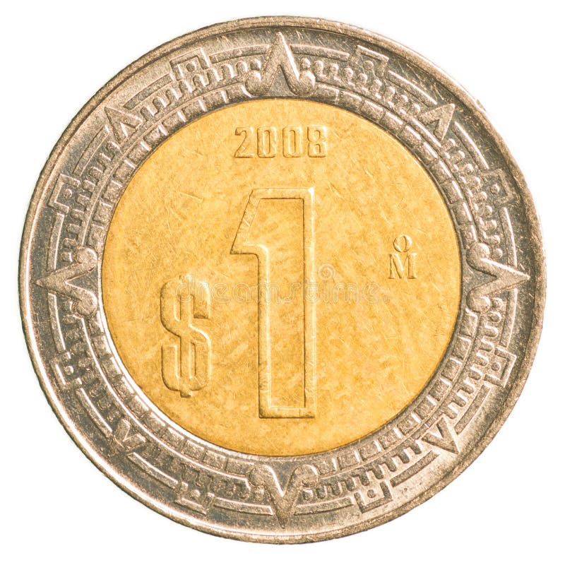 One mexican peso coin stock photo. Image of finance, metal - 91903882