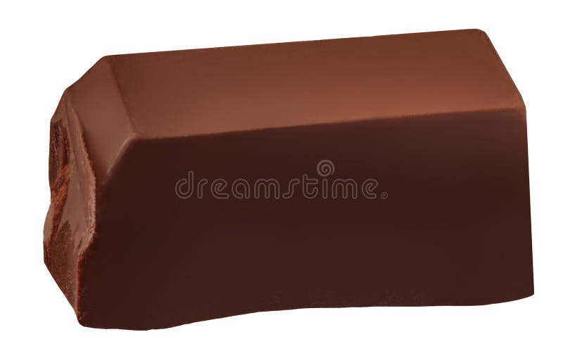 One Milk Chocolate Bar Piece Isolated on White. Delicious Chocolate ...