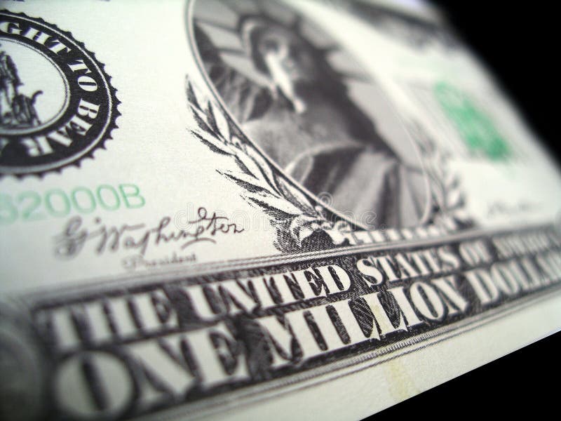 One Million Dollars Millennium Bill Stock Image - Image of spend, loot ...