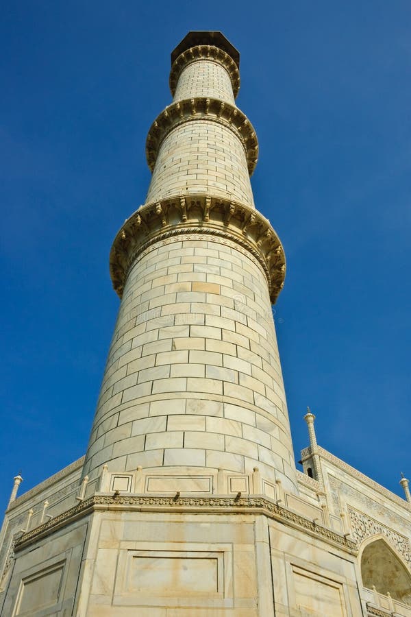 One of Minaret in Taj Mahal, India Stock Photo - Image of marble ...