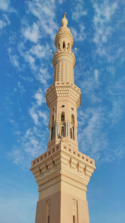 One of the Minarets of the Nabawi Mosque Stock Image - Image of ...