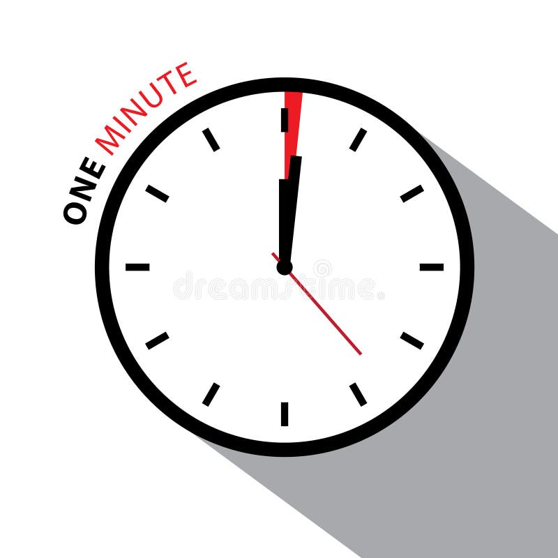 One Minute Clock. Stopwatch Countdown Stock Vector - Illustration of ...