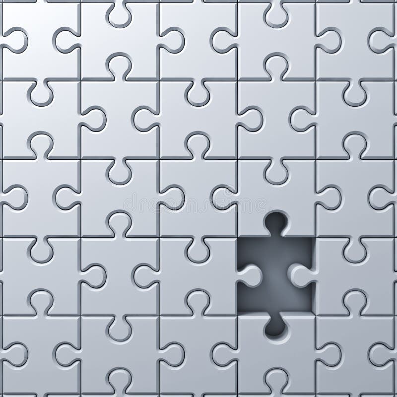 One Missing Jigsaw Puzzle Piece Concept Stock Illustration ...