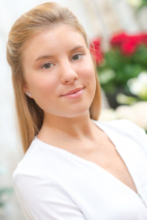 One model smiling stock image. Image of camera, caucasian - 150197815