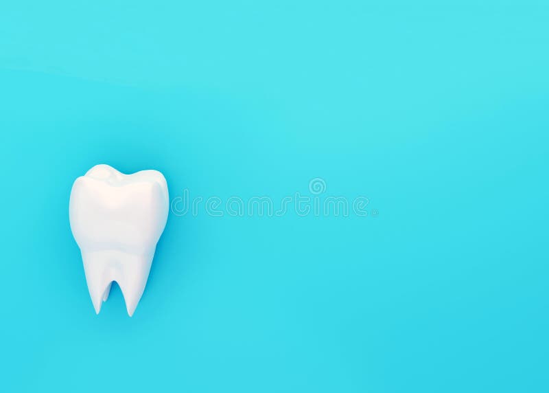 One Molar Tooth on Blue Backdrop Stock Illustration - Illustration of ...