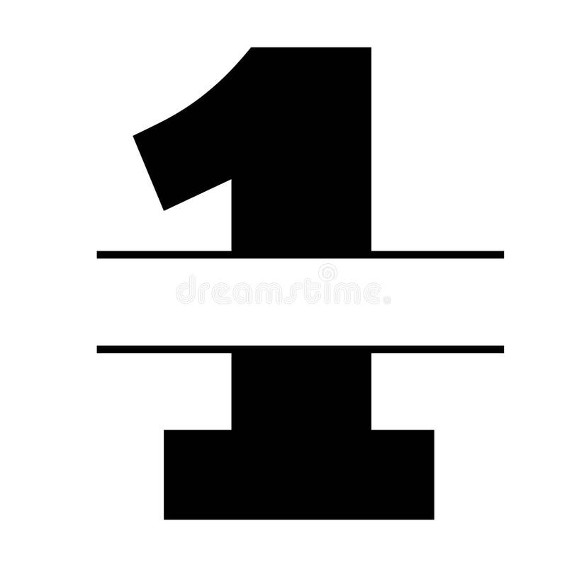 One Monogram, Split Name Frame on the White Background. Isolated ...