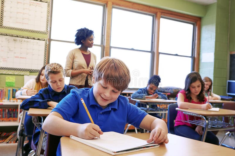 Schoolchildren Studying Classrooms Stock Photos - Free & Royalty-Free ...