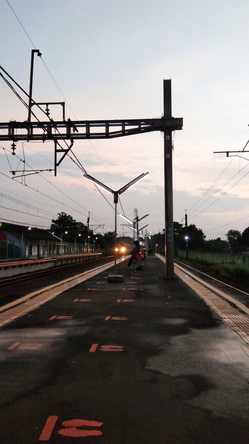 One Morning at Train Station Stock Photo - Image of publicarea, outdor ...