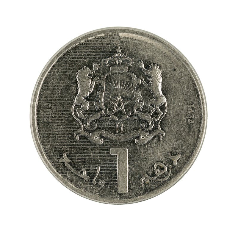 1 Dirham Coin Against 10 United Arab Emirates Dirham Bank Note Stock ...