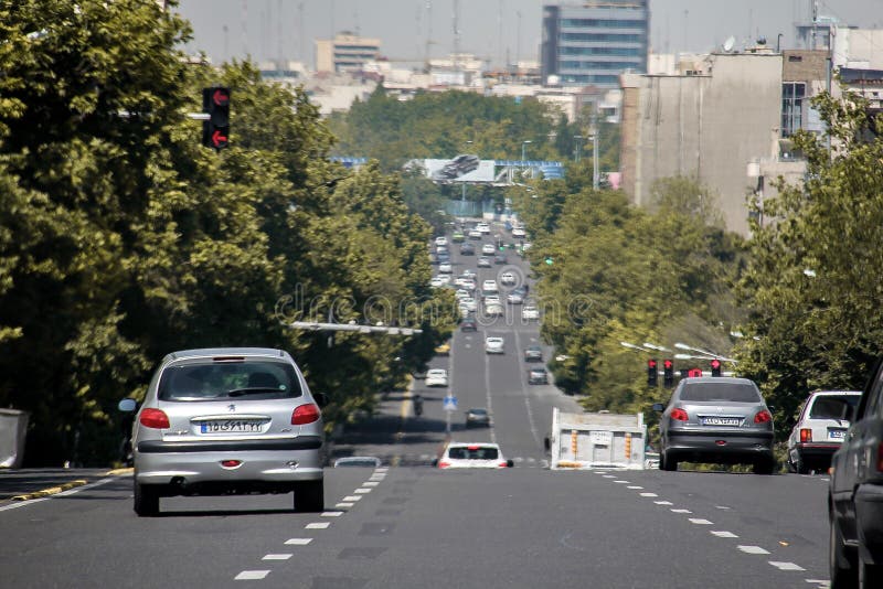 One of the Most Important and Wide Streets of Tehran, Iran Editorial ...