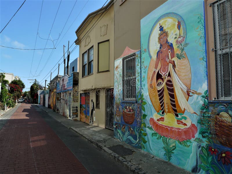 San Francisco mural editorial image. Image of gardens - 147174560
