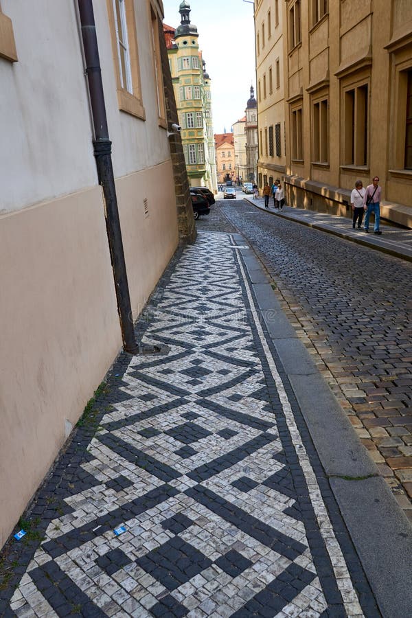 Cobblestone Designs on the Sidewalks Editorial Stock Image - Image of ...