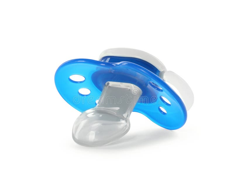 One New Baby Pacifier Isolated on White Stock Image - Image of birth ...